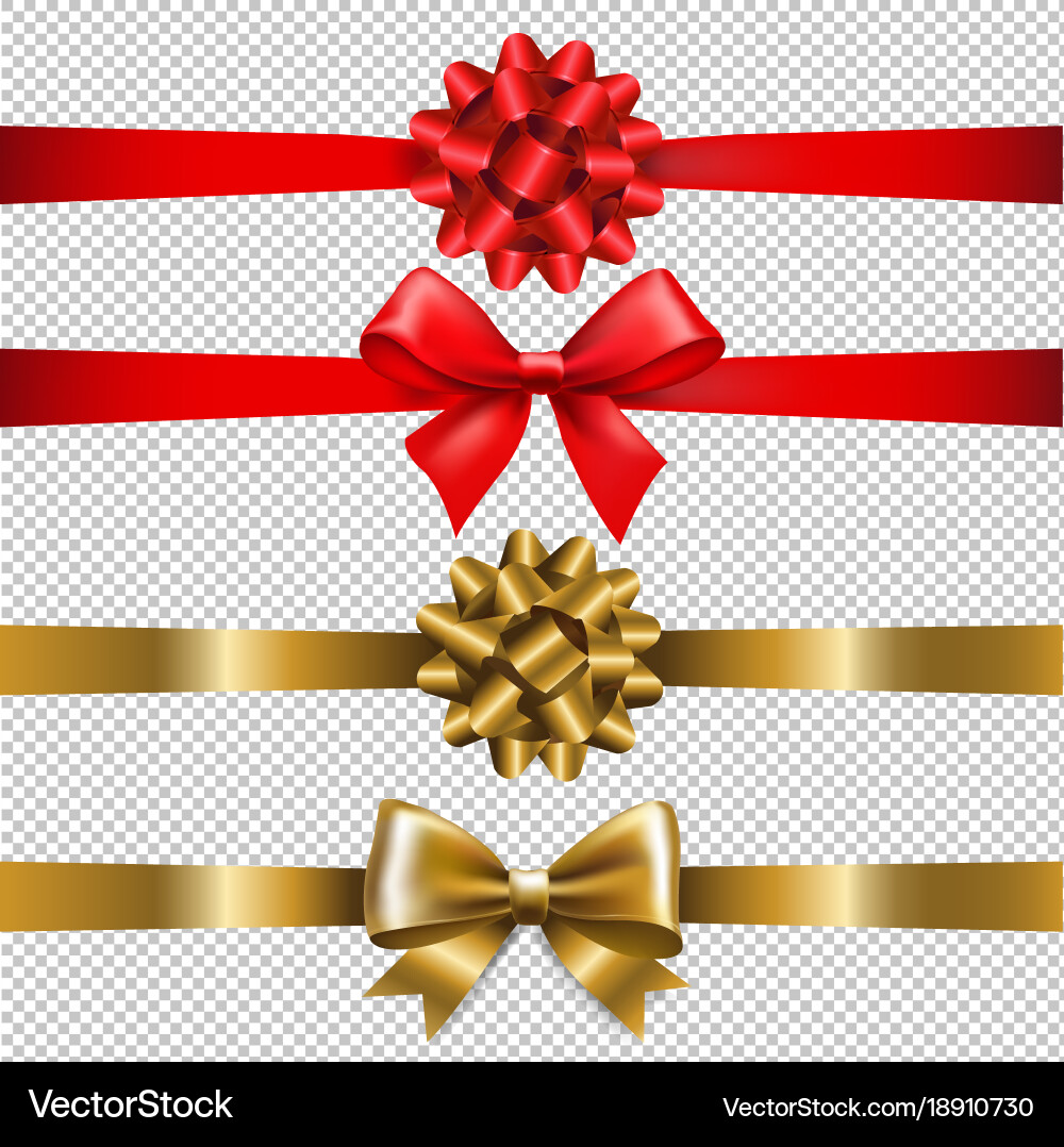 Ribbon bow set Royalty Free Vector Image - VectorStock