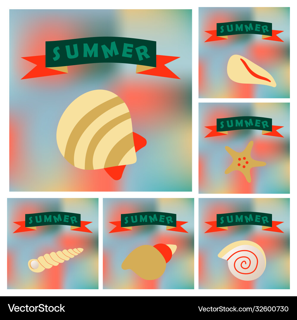 Sea shells and star Royalty Free Vector Image - VectorStock