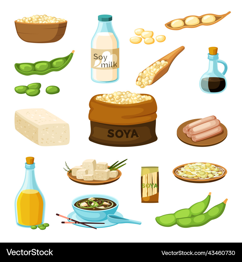 Soya Products - Healthy & Natural Royalty Free Vector