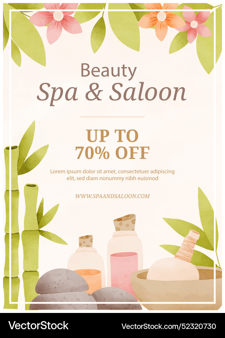 Spa poster design template Royalty Free Vector Image