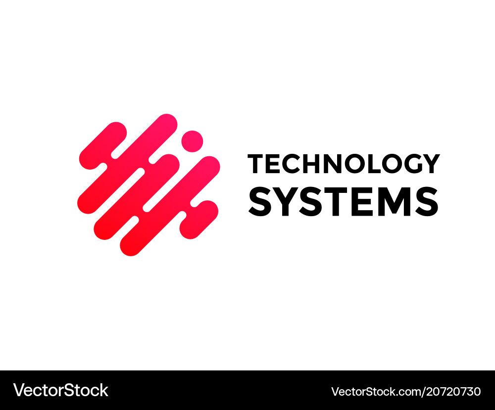 Tech Flow Pyramid Logo Royalty Free Vector Image