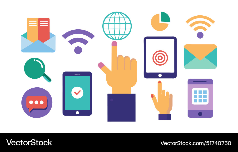 Web gesture hand icons simple Royalty Free Vector Image