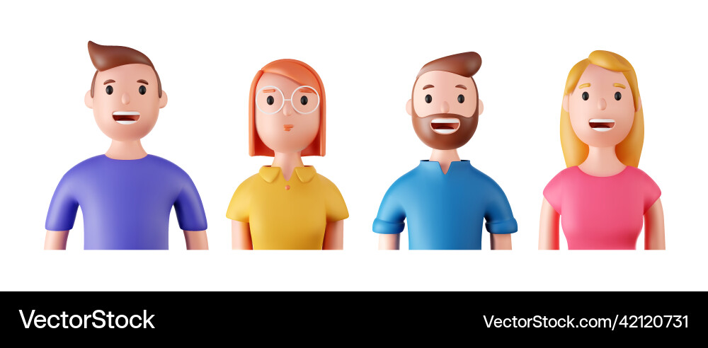 3d people set Royalty Free Vector Image - VectorStock