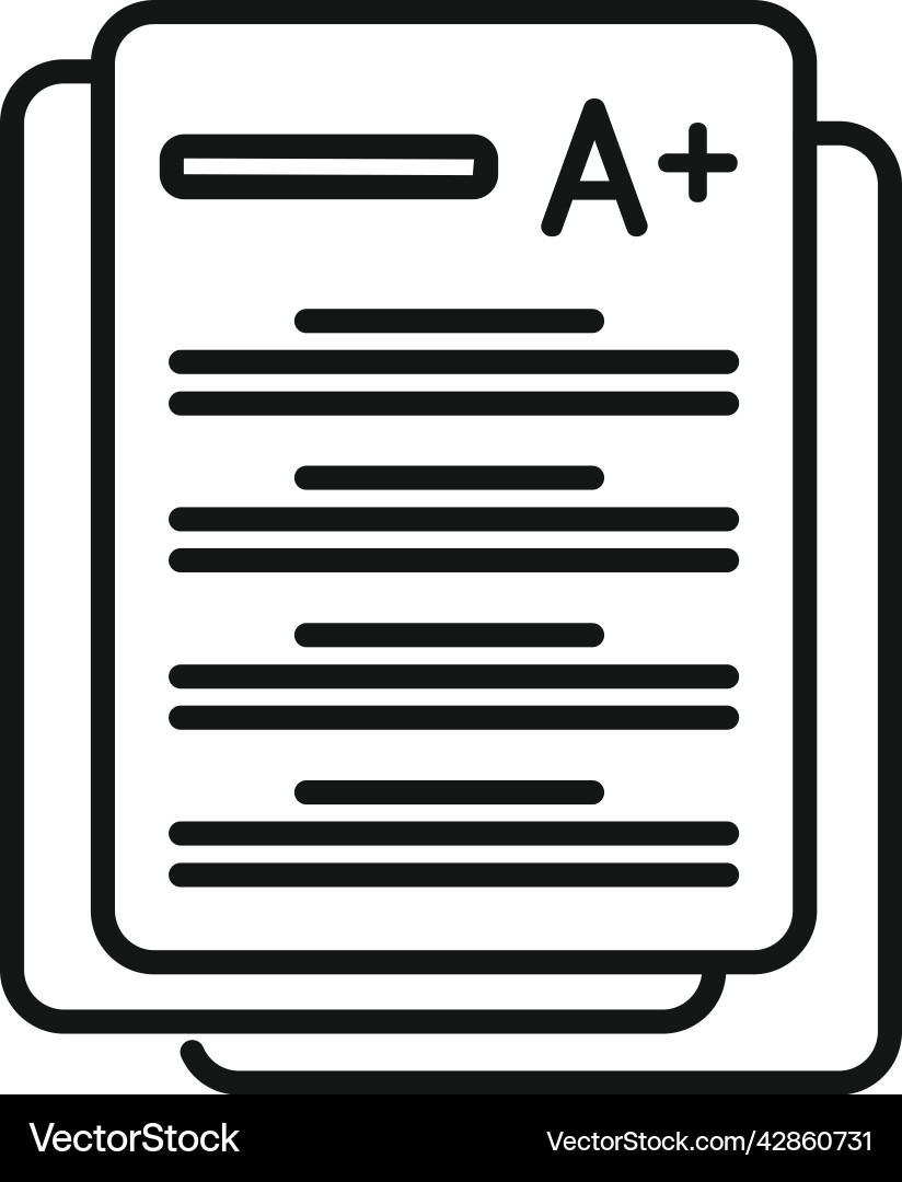 Best school test icon outline paper check Vector Image
