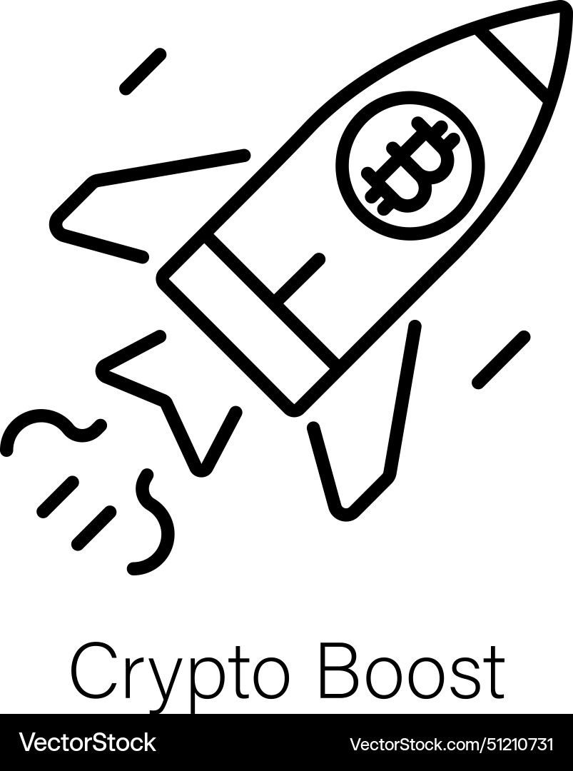 Crypto boost Royalty Free Vector Image - VectorStock