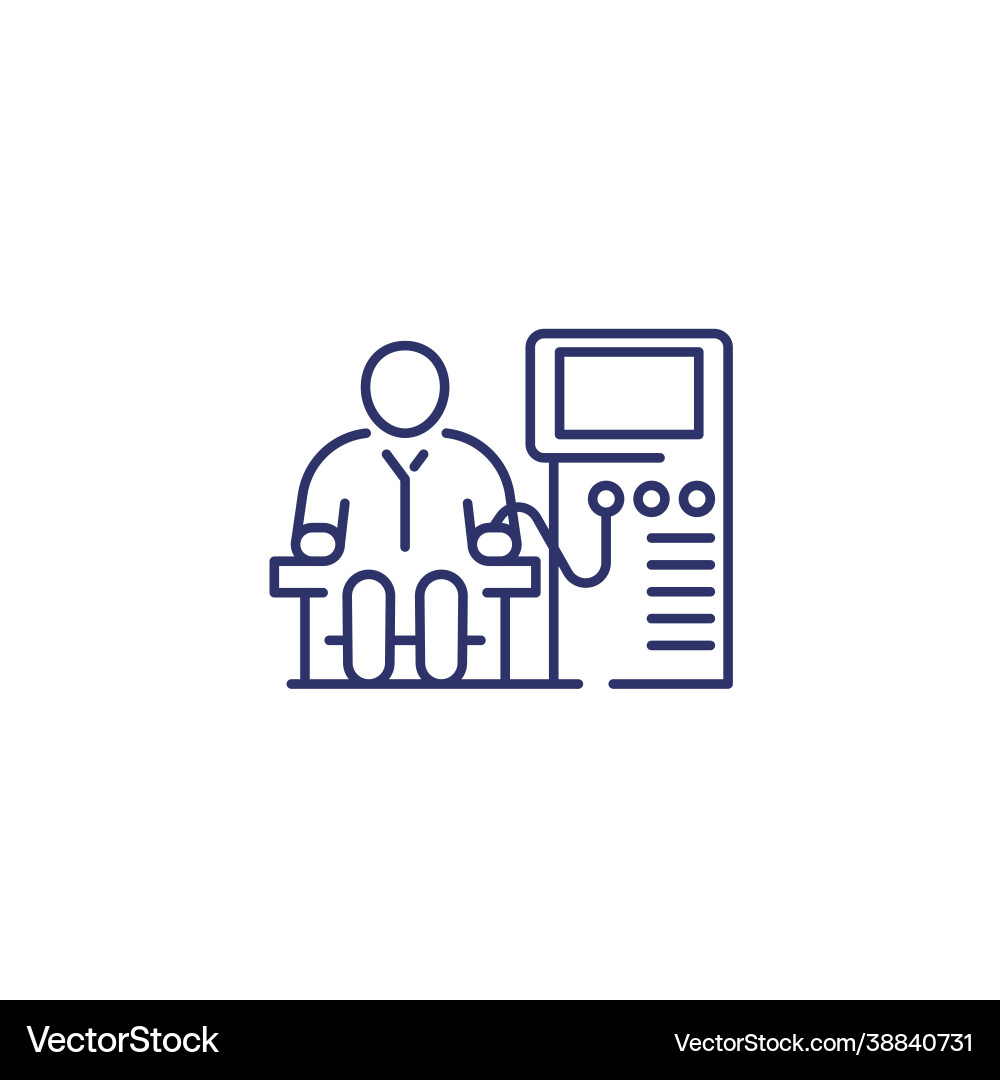 Dialysis line icon with machine and patient Vector Image
