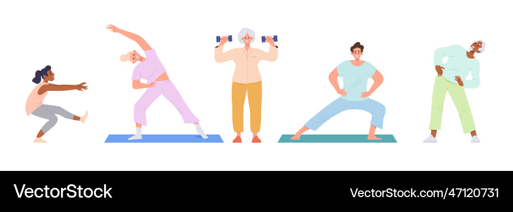 Diverse Fitness Characters Royalty Free Vector Image