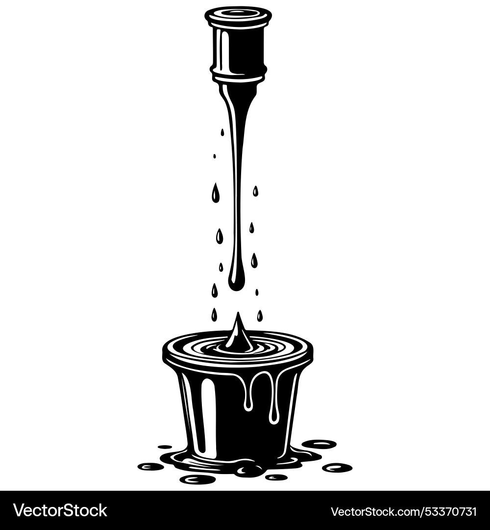 Drip hand drawn line transparent background Vector Image
