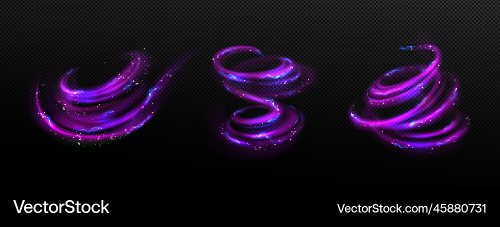Electric swirl lines neon light effect Royalty Free Vector