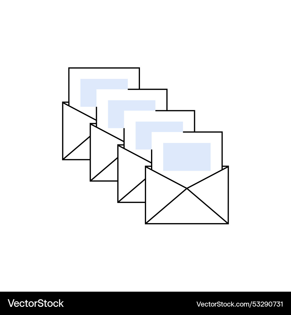 Envelope icon representing email communication Vector Image