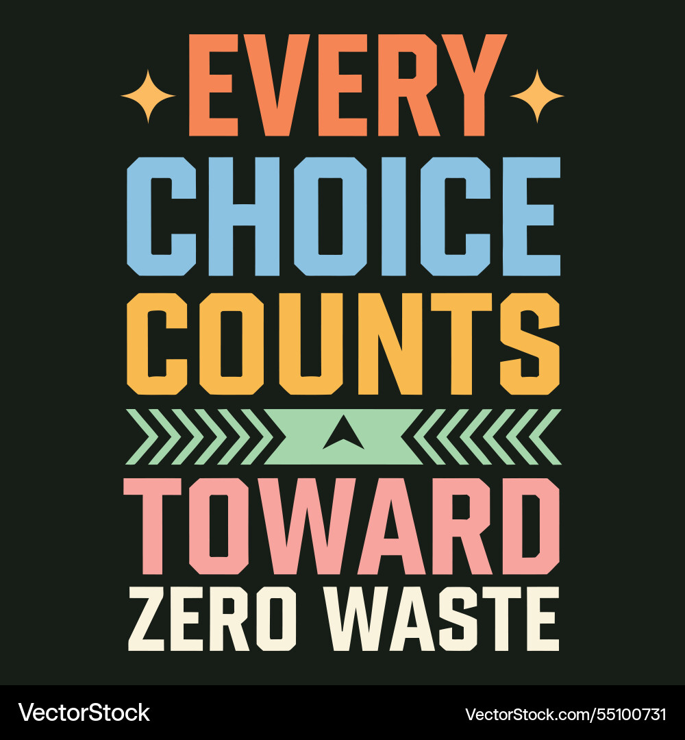 Every choice counts toward zero waste bold Vector Image