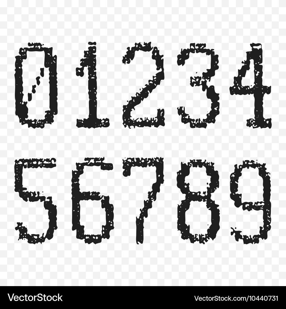 Grunge old numbers Royalty Free Vector Image - VectorStock