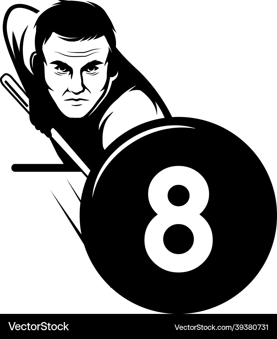 Man playing billiard Royalty Free Vector Image