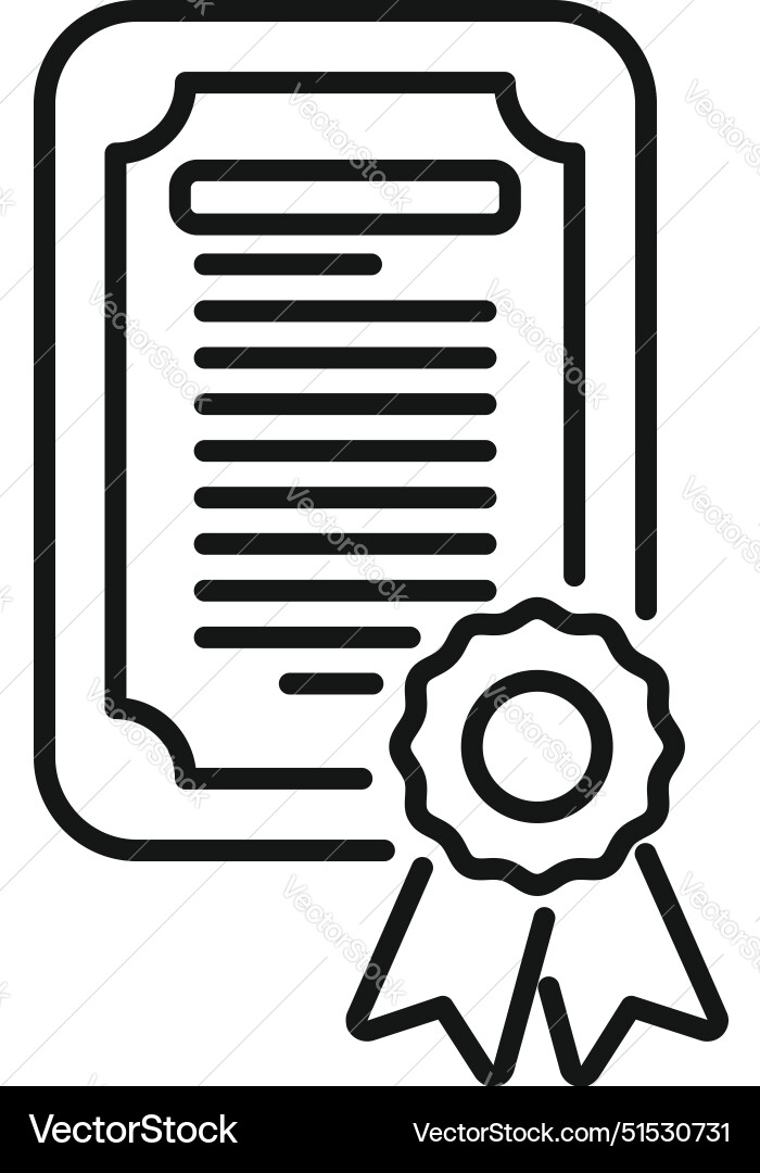 Official document with ribbon award icon Vector Image