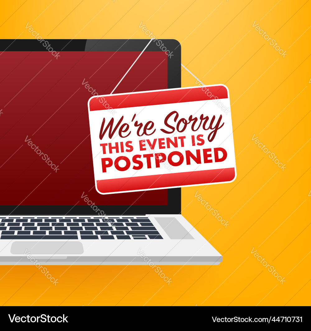 Postponed Event Sign Royalty Free Vector Image