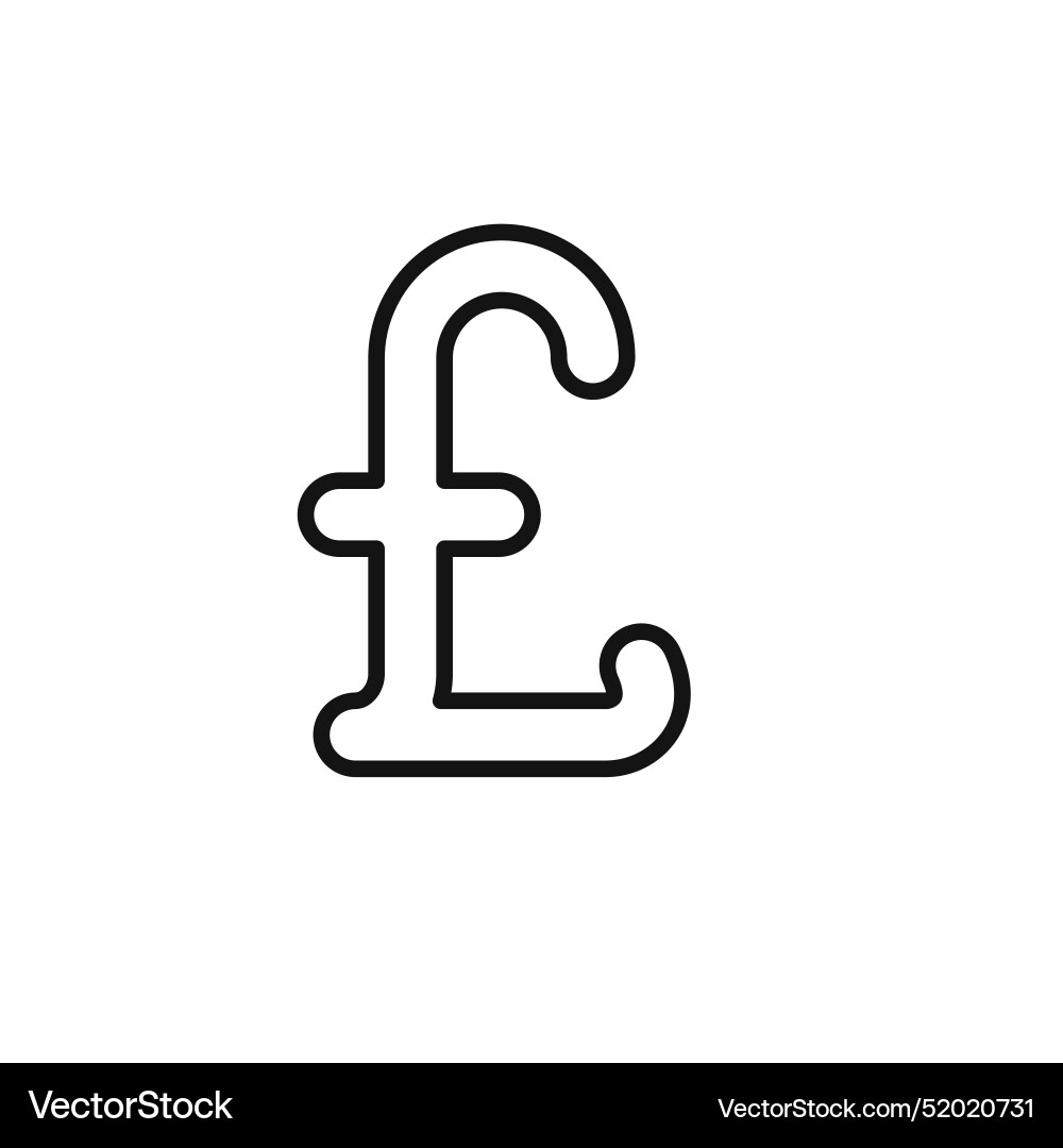 Pound icon outline collection in black Royalty Free Vector