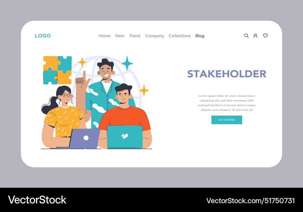 Stakeholder concept flat Royalty Free Vector Image