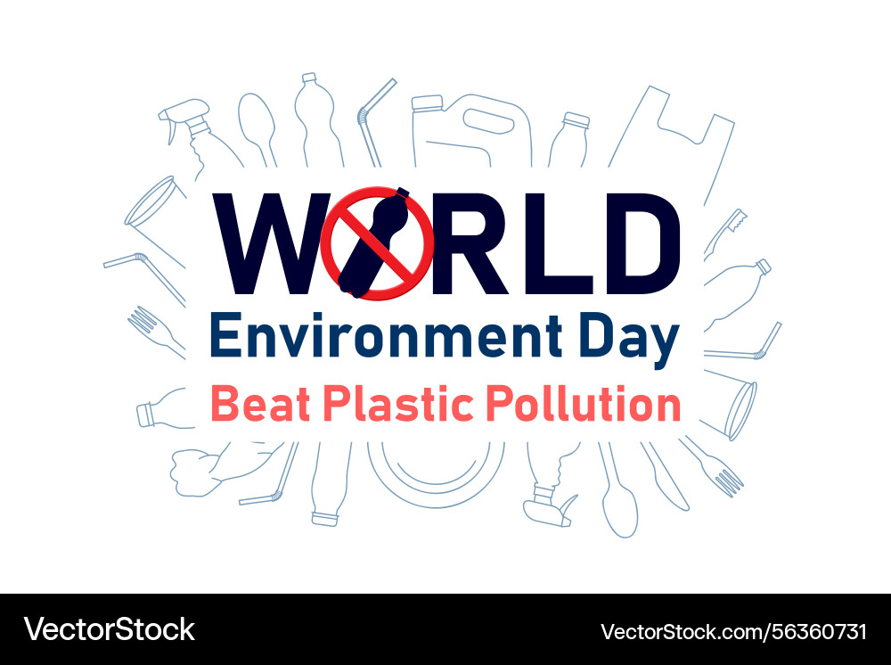 World environment day 2025 beat plastic pollution Vector Image