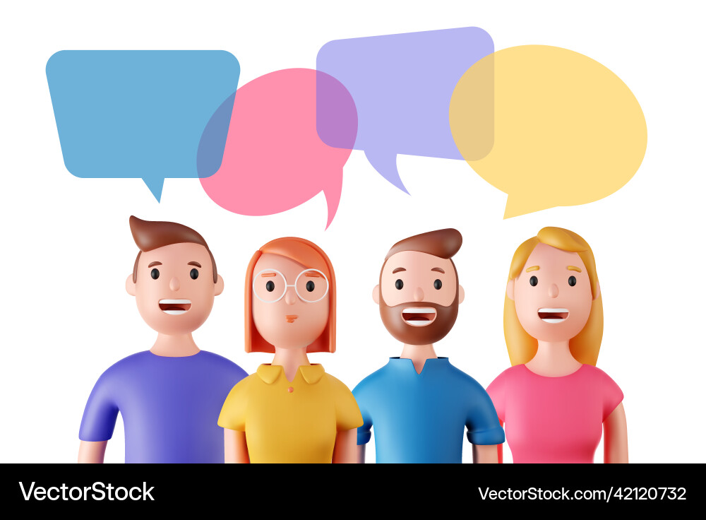3d people set Royalty Free Vector Image - VectorStock