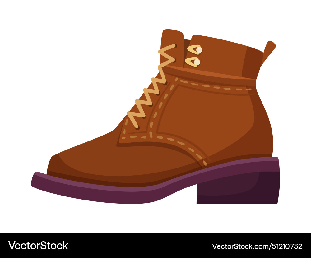 A of brown leather boot Royalty Free Vector Image