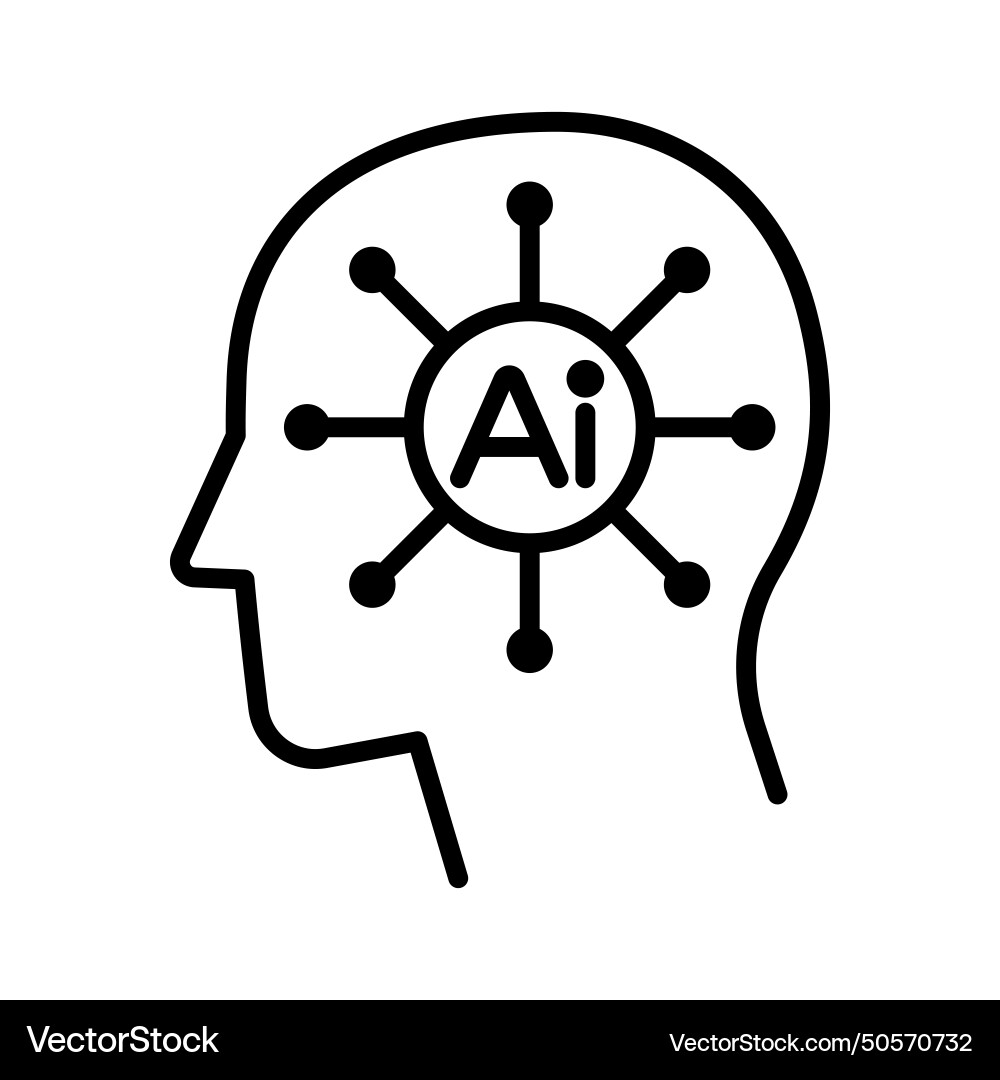 Artificial intelligence icon logo Royalty Free Vector Image