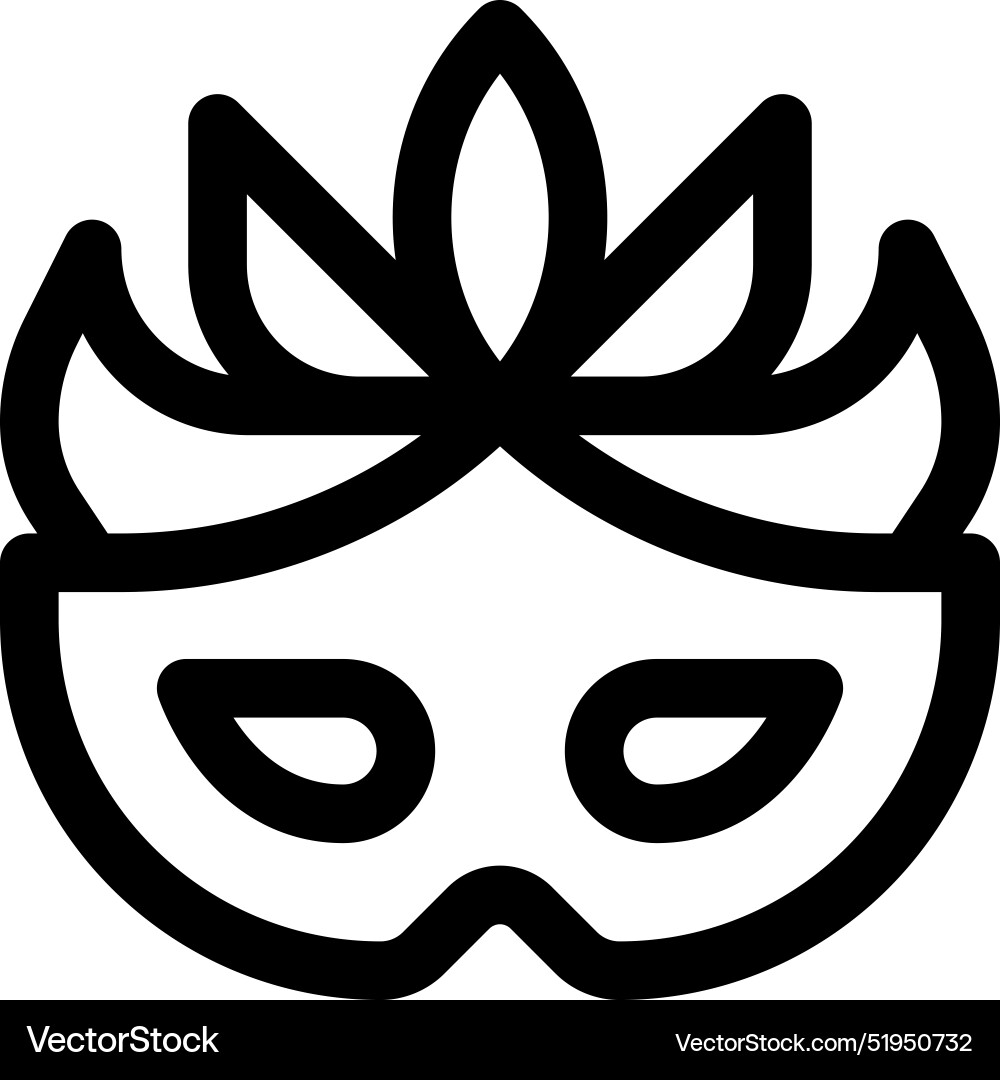 Carnival mask icon thin linear style design Vector Image