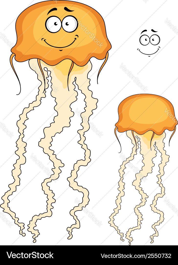 Cartoon jellyfish animal Royalty Free Vector Image