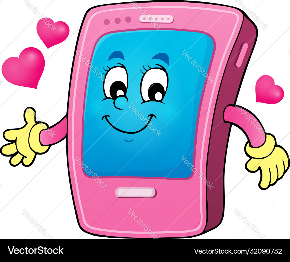 Cartoon smartphone theme 2 Royalty Free Vector Image