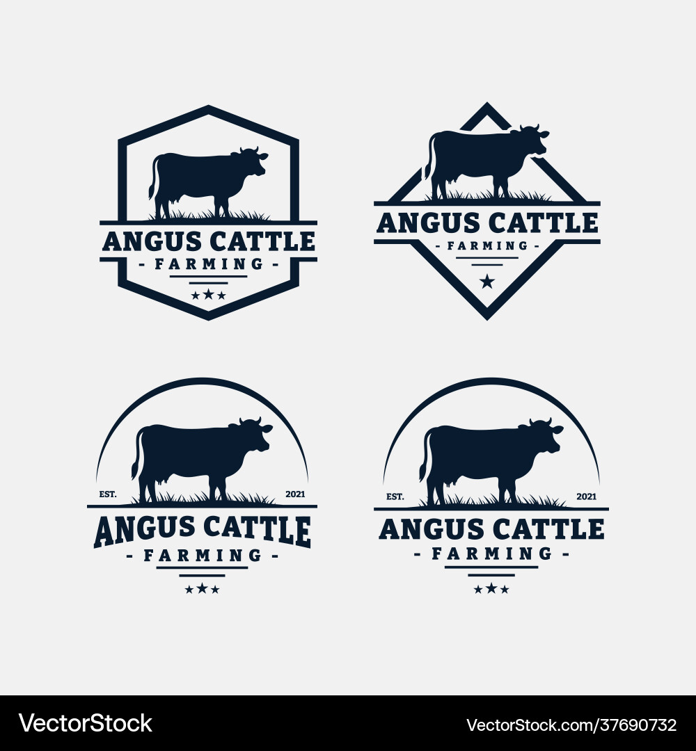 Cattle Farm Logo Badge Template Royalty Free Vector Image