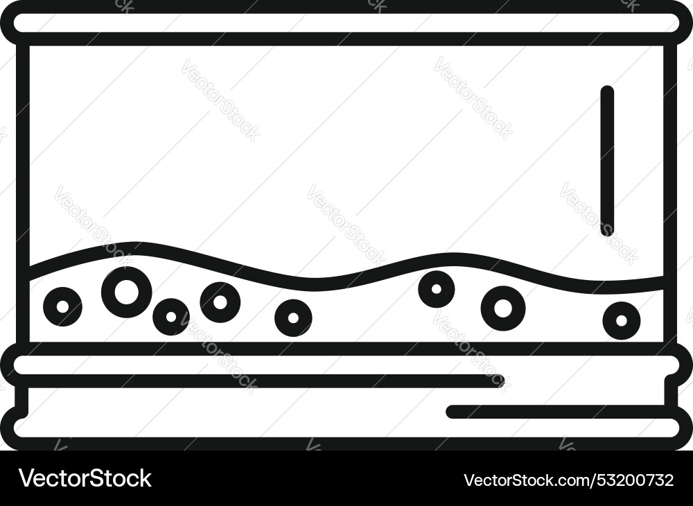 Chemical beaker filled with liquid and bubbles Vector Image