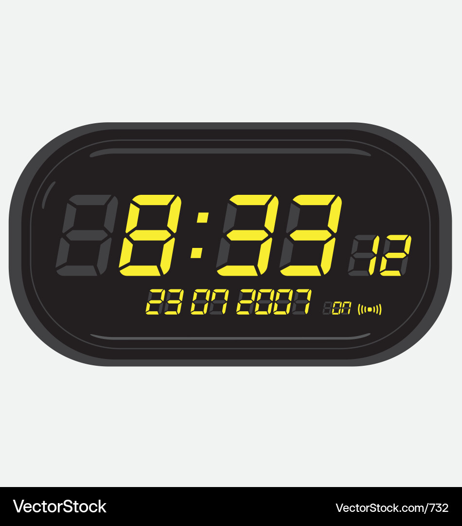 Digital clock radio Royalty Free Vector Image - VectorStock