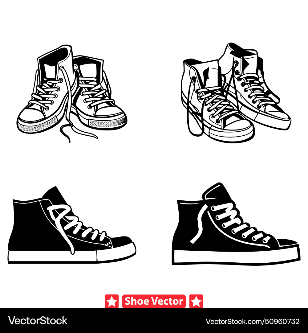 Dynamic shoe sketch collection perfect for brand Vector Image