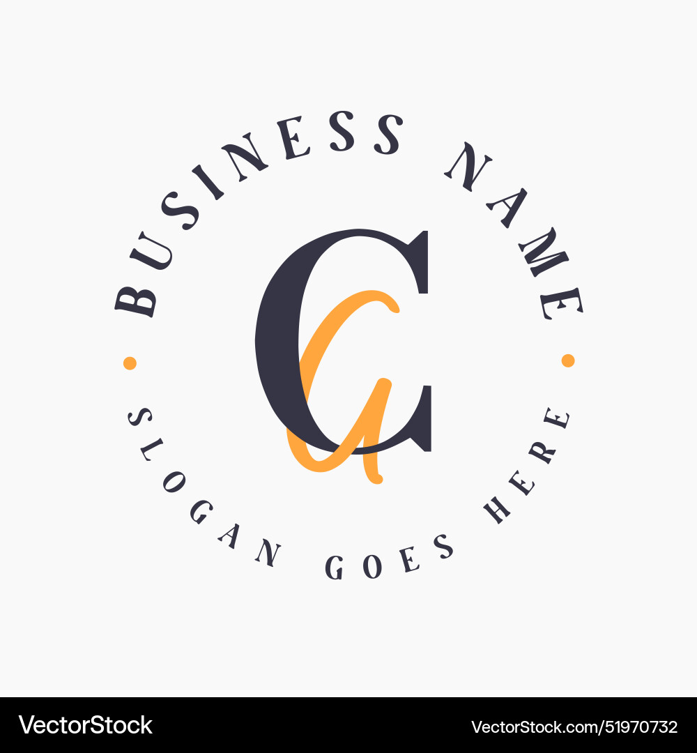 Elegant letter cg initials logo for corporate Vector Image