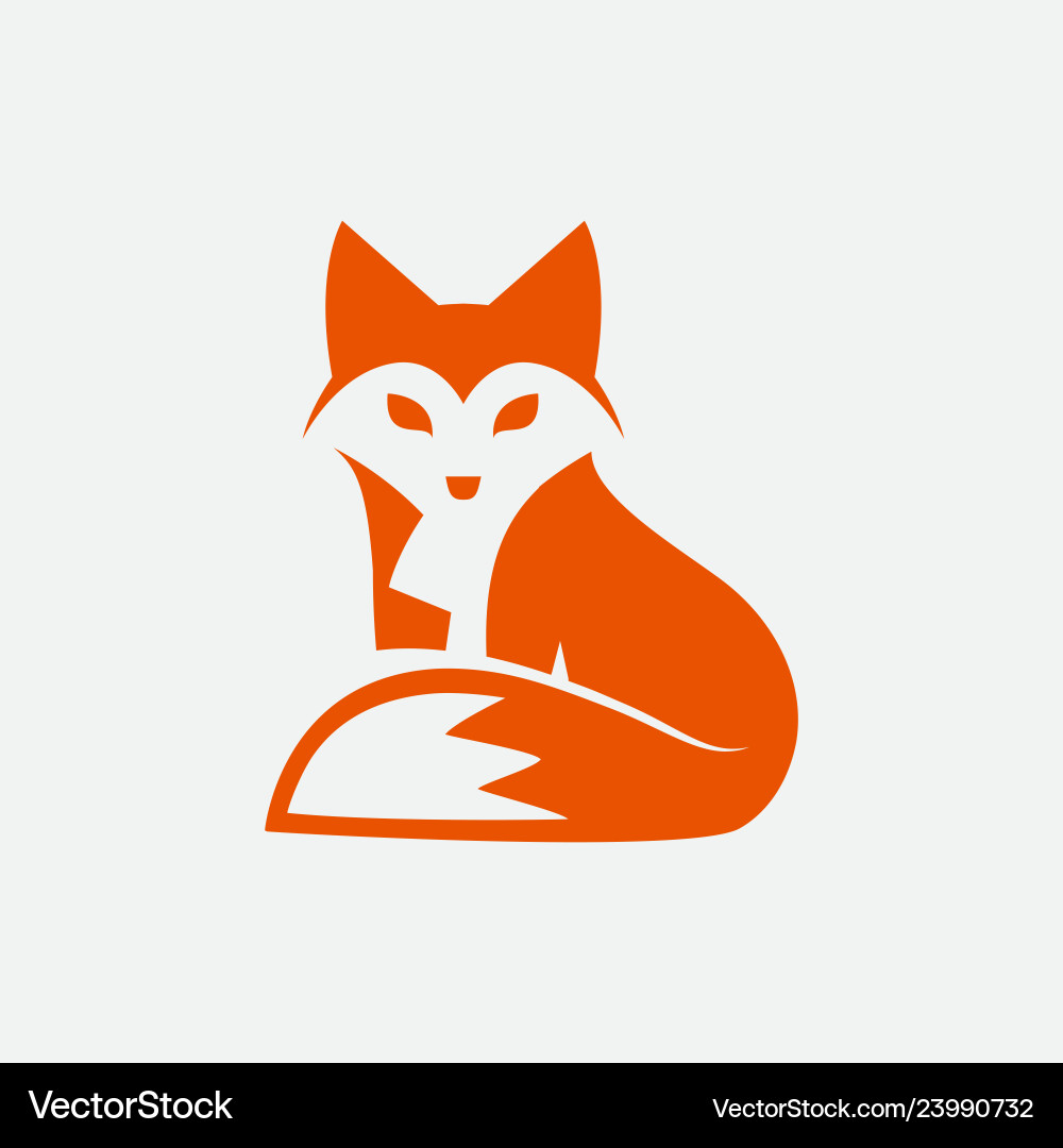 Fox Logo - Red & White Royalty Free Vector Image