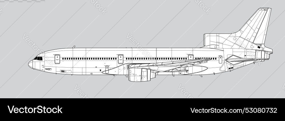 Lockheed l-1011-250 tristar Royalty Free Vector Image