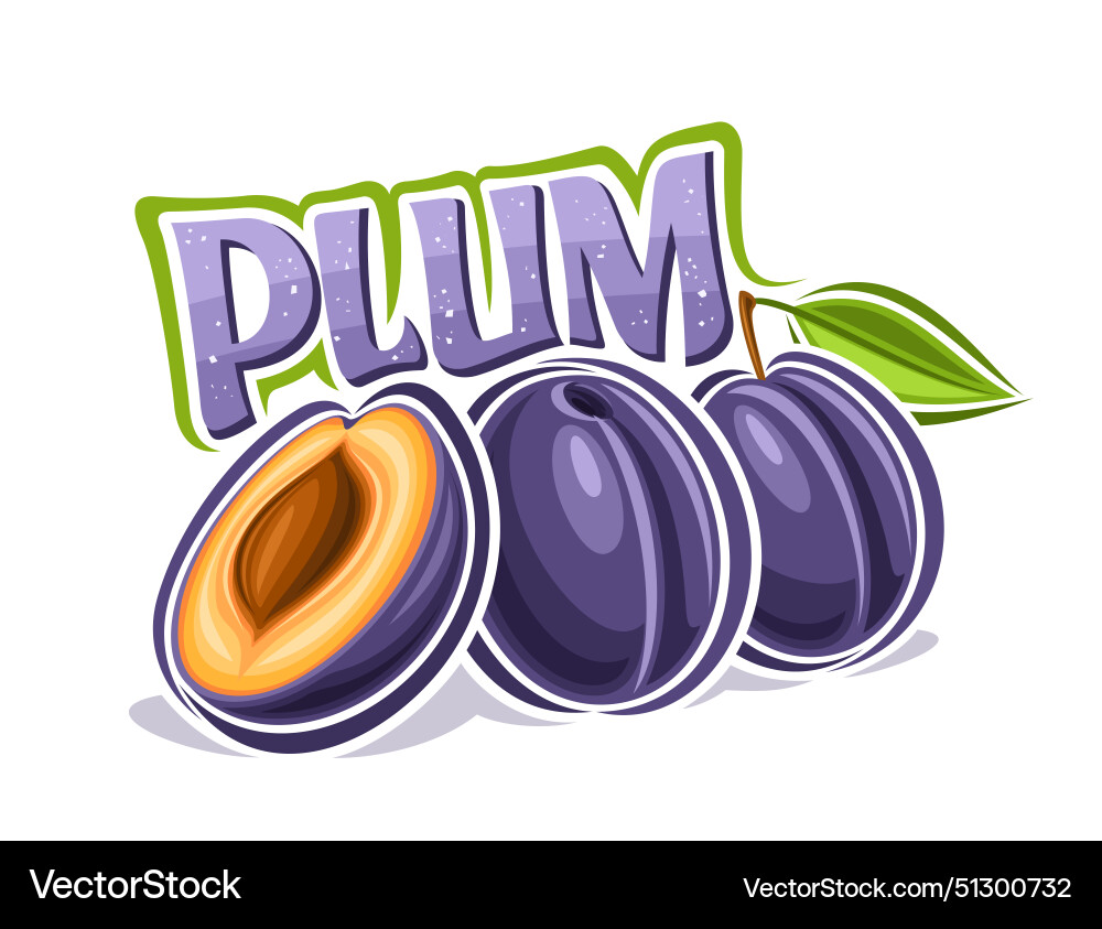 Logo for plum Royalty Free Vector Image - VectorStock