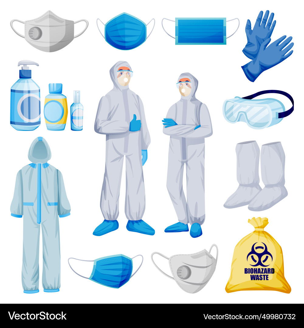 Medical personal protective equipment from viral Vector Image