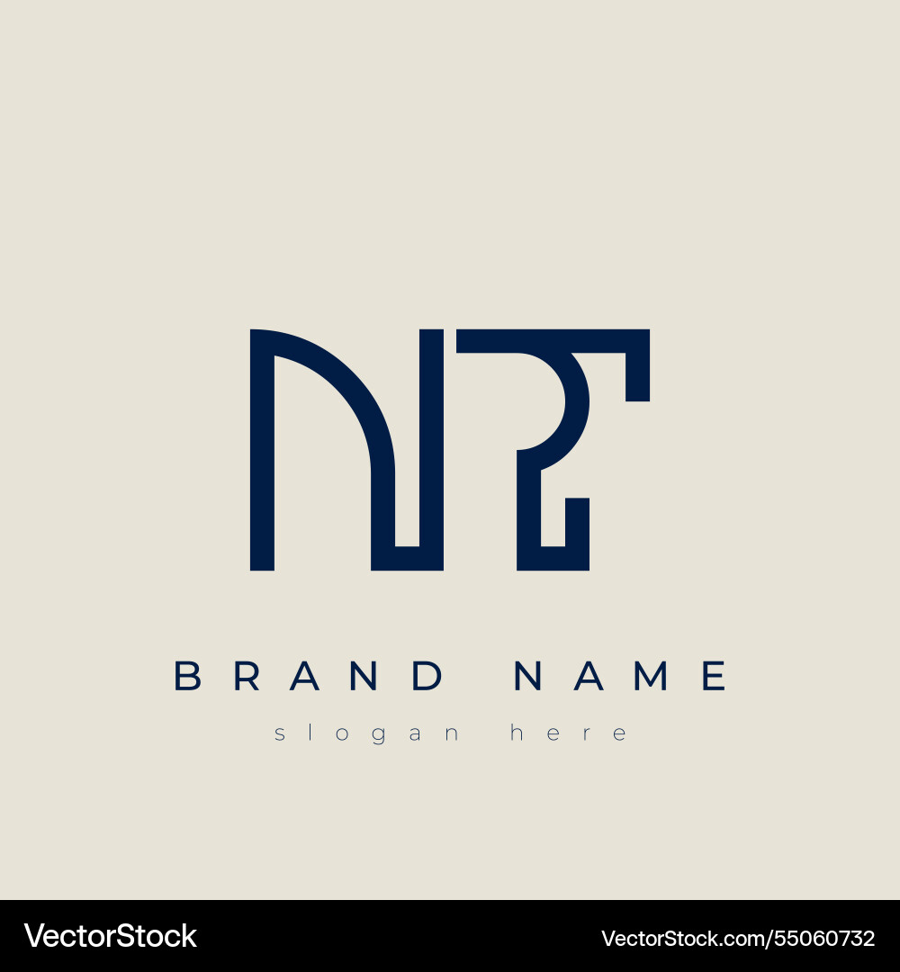 Nt alphabet letter icon logo Royalty Free Vector Image
