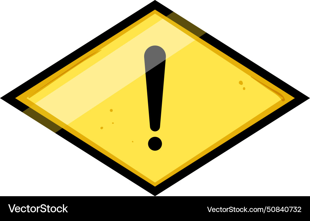 Safety yellow warning sign cartoon Royalty Free Vector Image