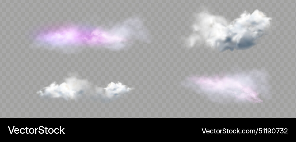 Set of realistic isolated cloud Royalty Free Vector Image