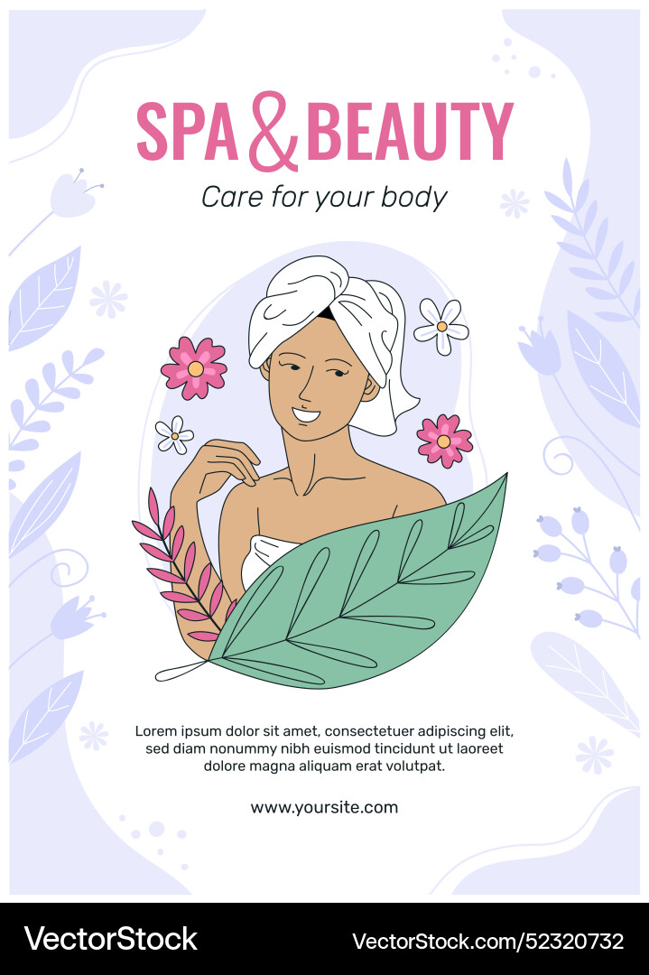 Spa poster design template Royalty Free Vector Image