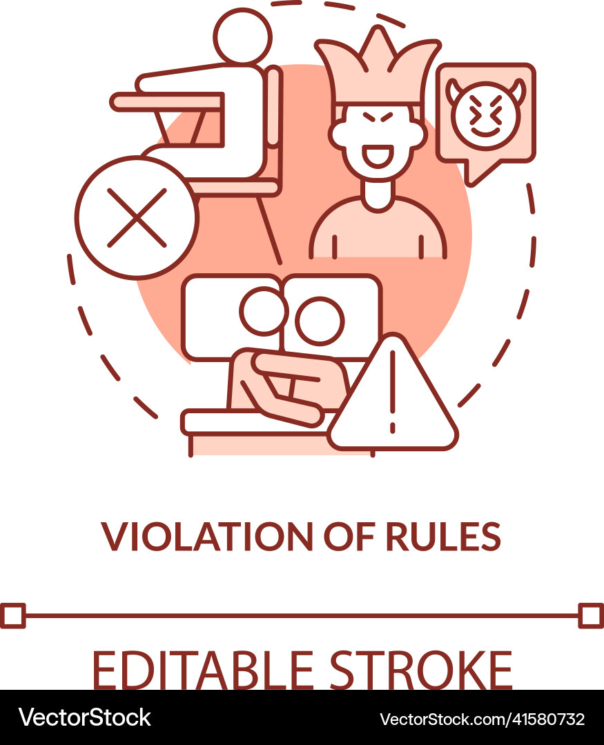 Violation of rules red concept icon Royalty Free Vector