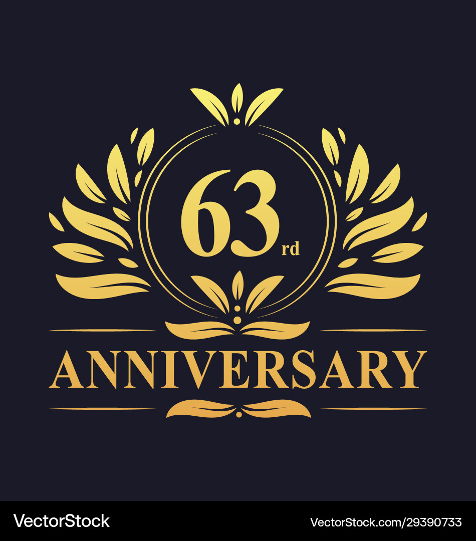 63rd anniversary logo 63 years design Royalty Free Vector