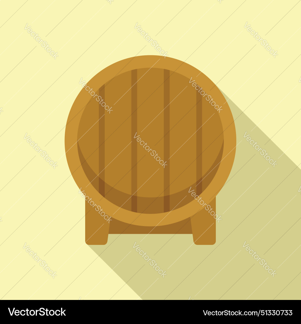 A flat design wooden barrel Royalty Free Vector Image