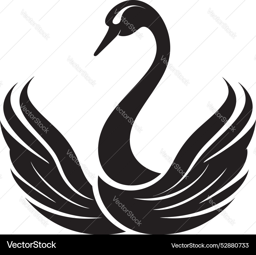 Abstract swan serenity emblem Royalty Free Vector Image