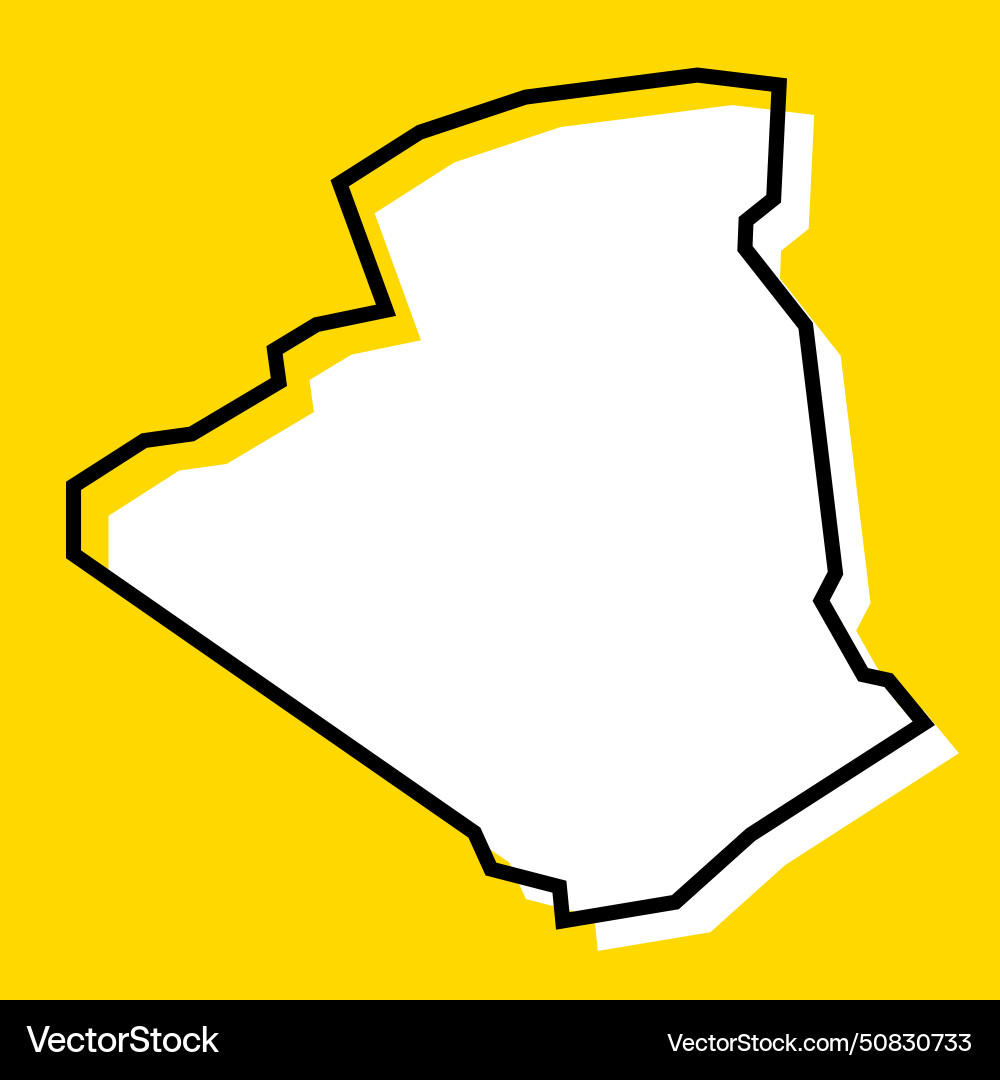 Algeria simplified map Royalty Free Vector Image