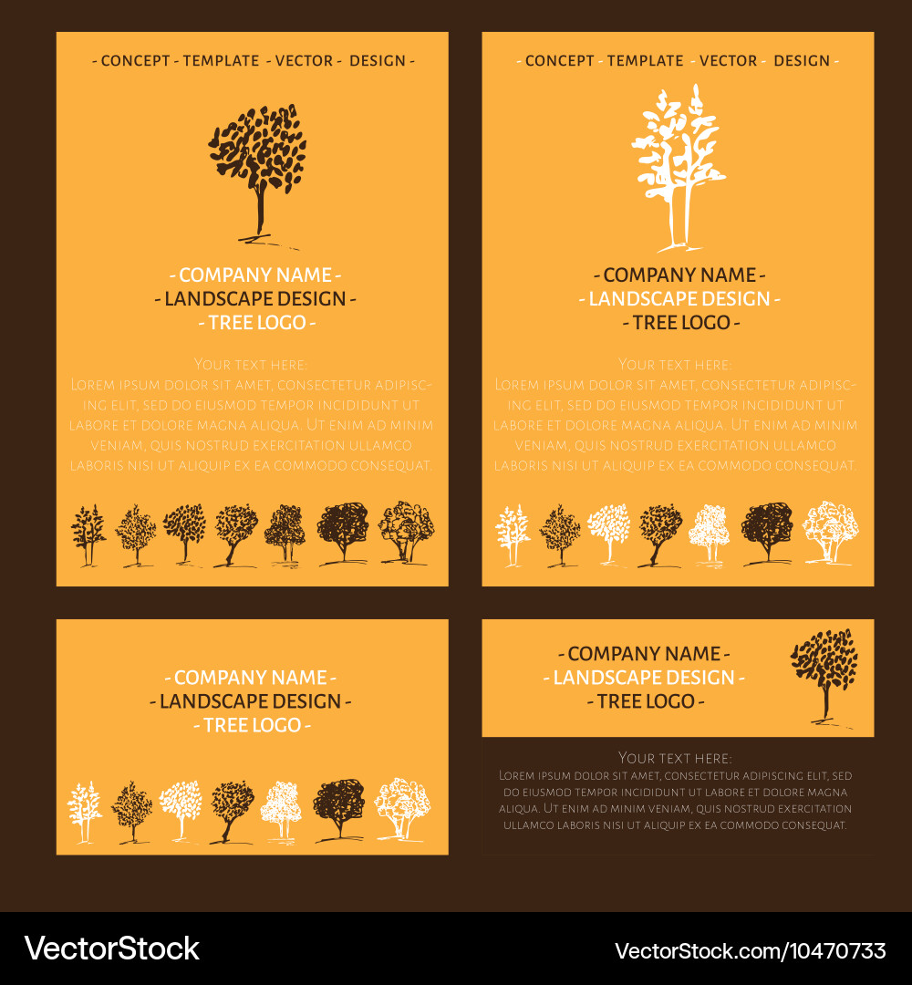 Autumn Tree Logo Set Royalty Free Vector Image