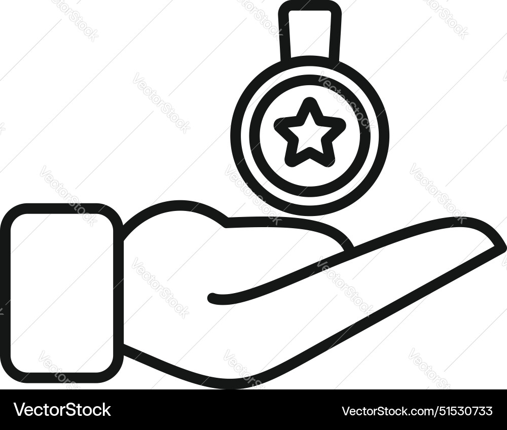 Businessman giving star award recognition icon Vector Image
