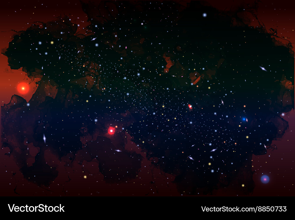 Cosmology with universe galaxy sun planets Vector Image