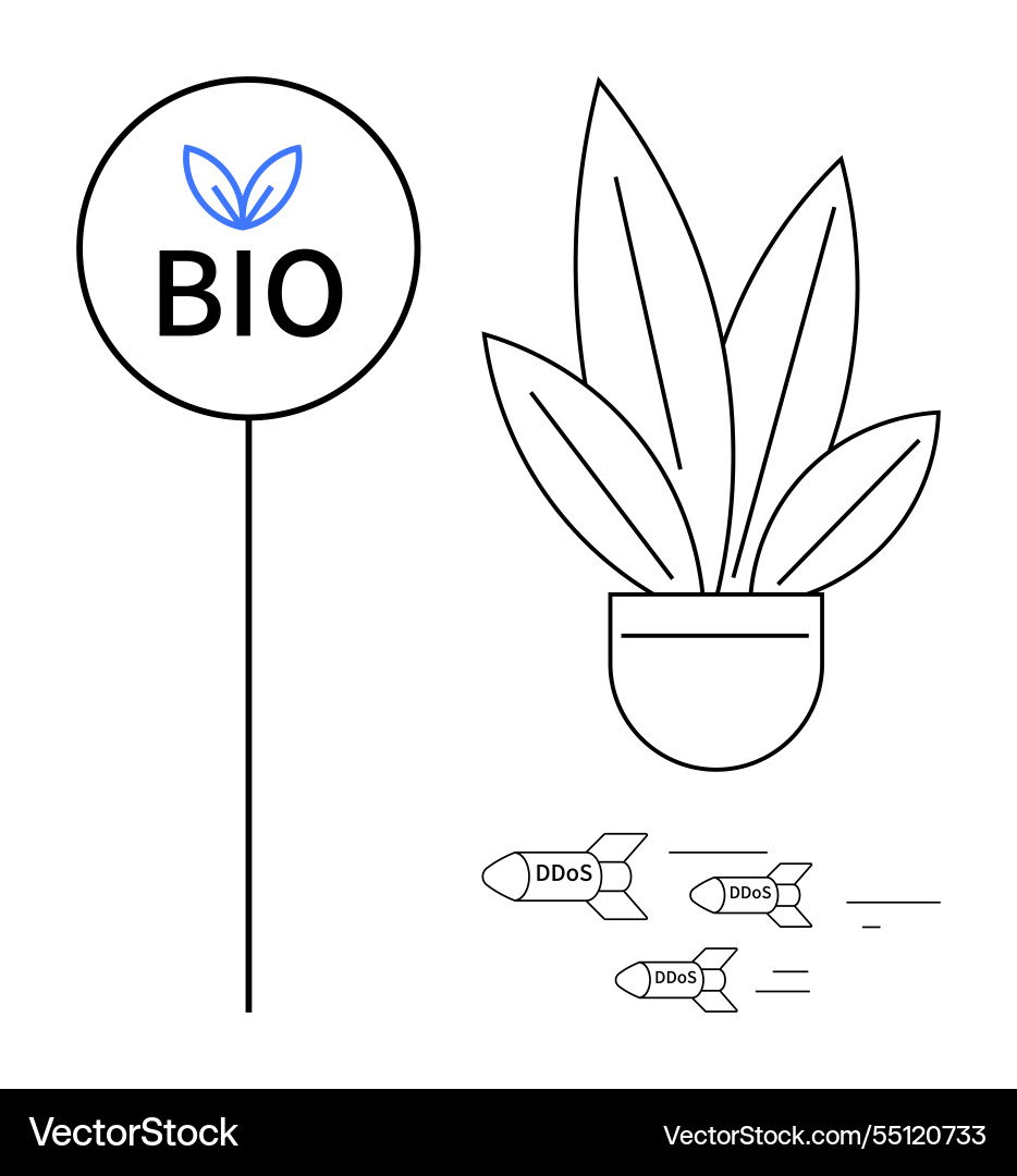 Ddos cyber threat represented as attacks against Vector Image